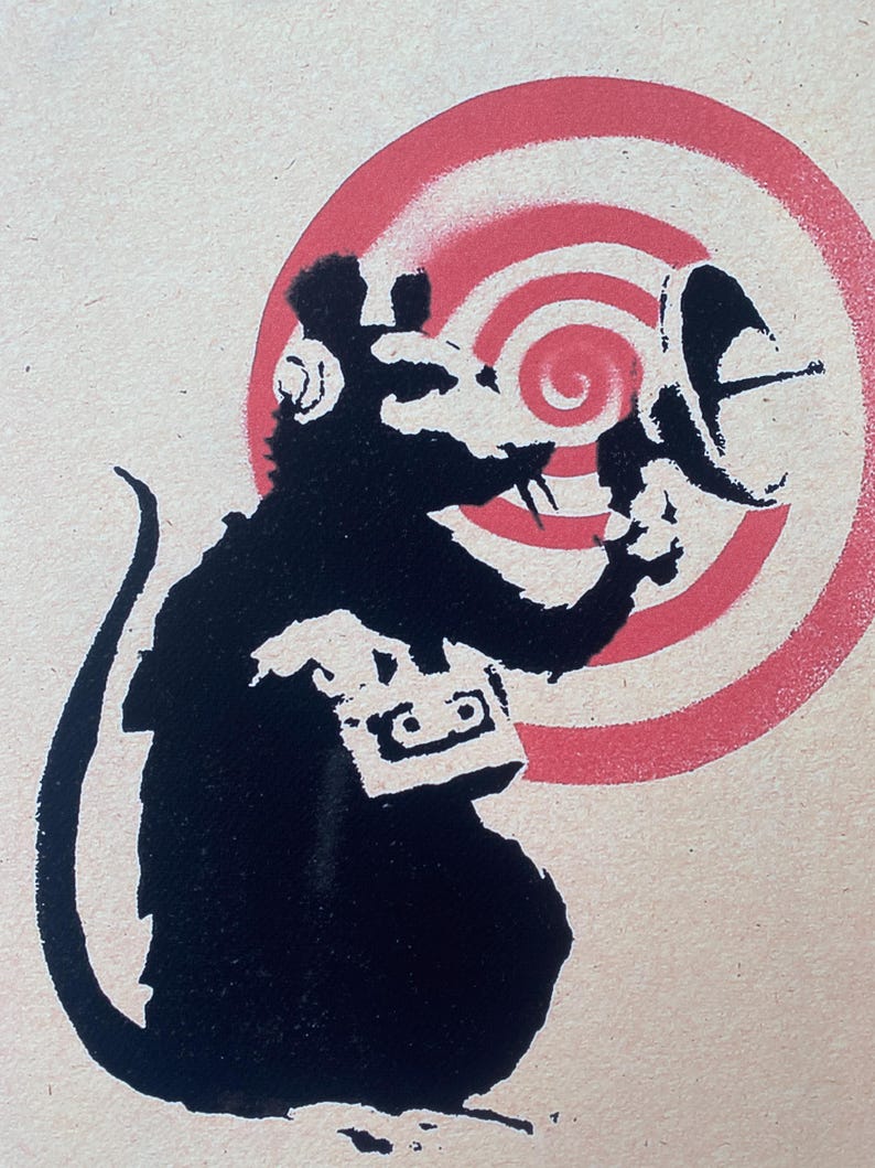 Banksy "radar Rat " Lithograph, Certificate, Signed, Top! Wall Art, Pop ...