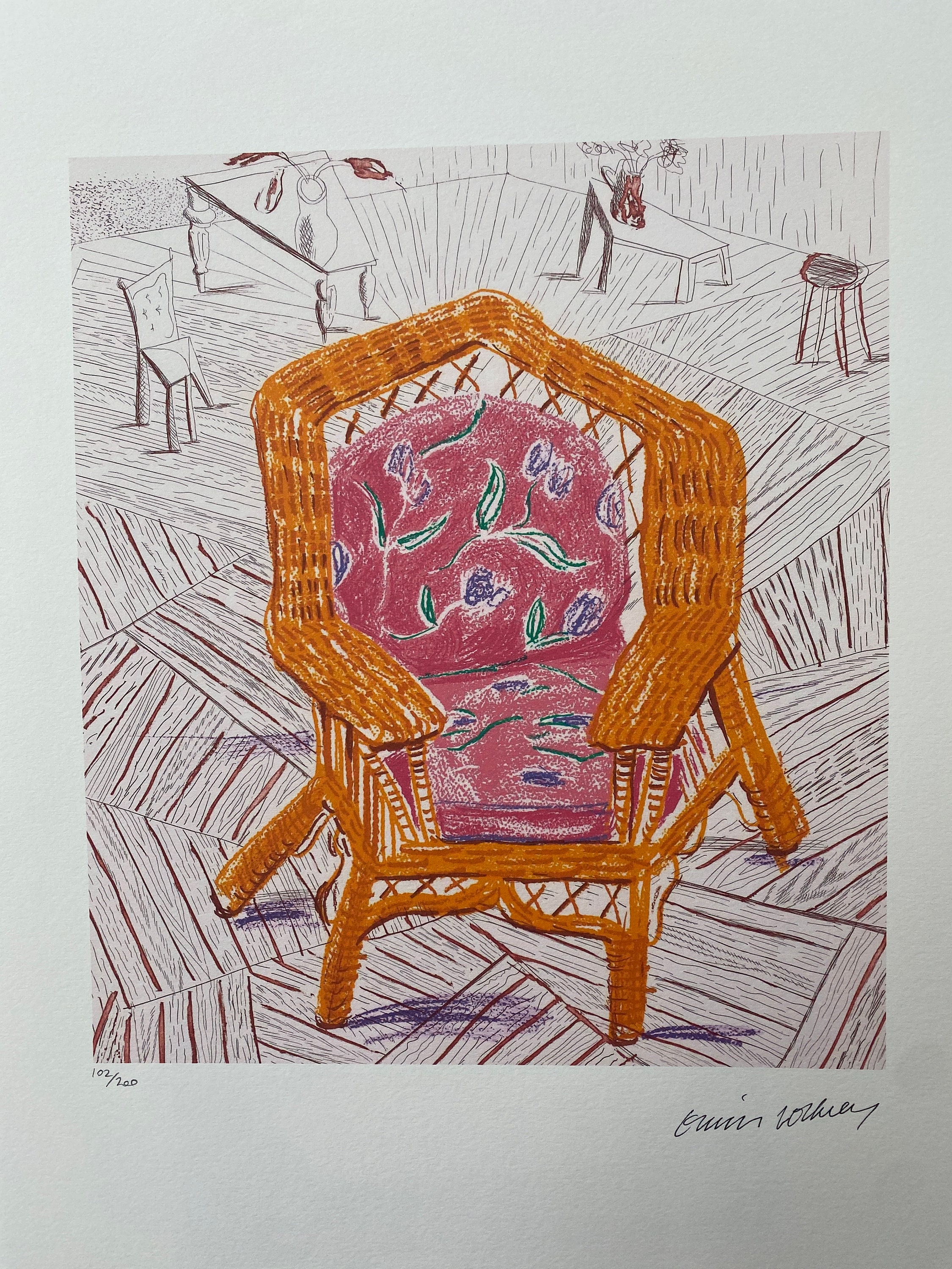 David Hockney Chair David Hockney Prints: Vincent's Chair. Modern POP
