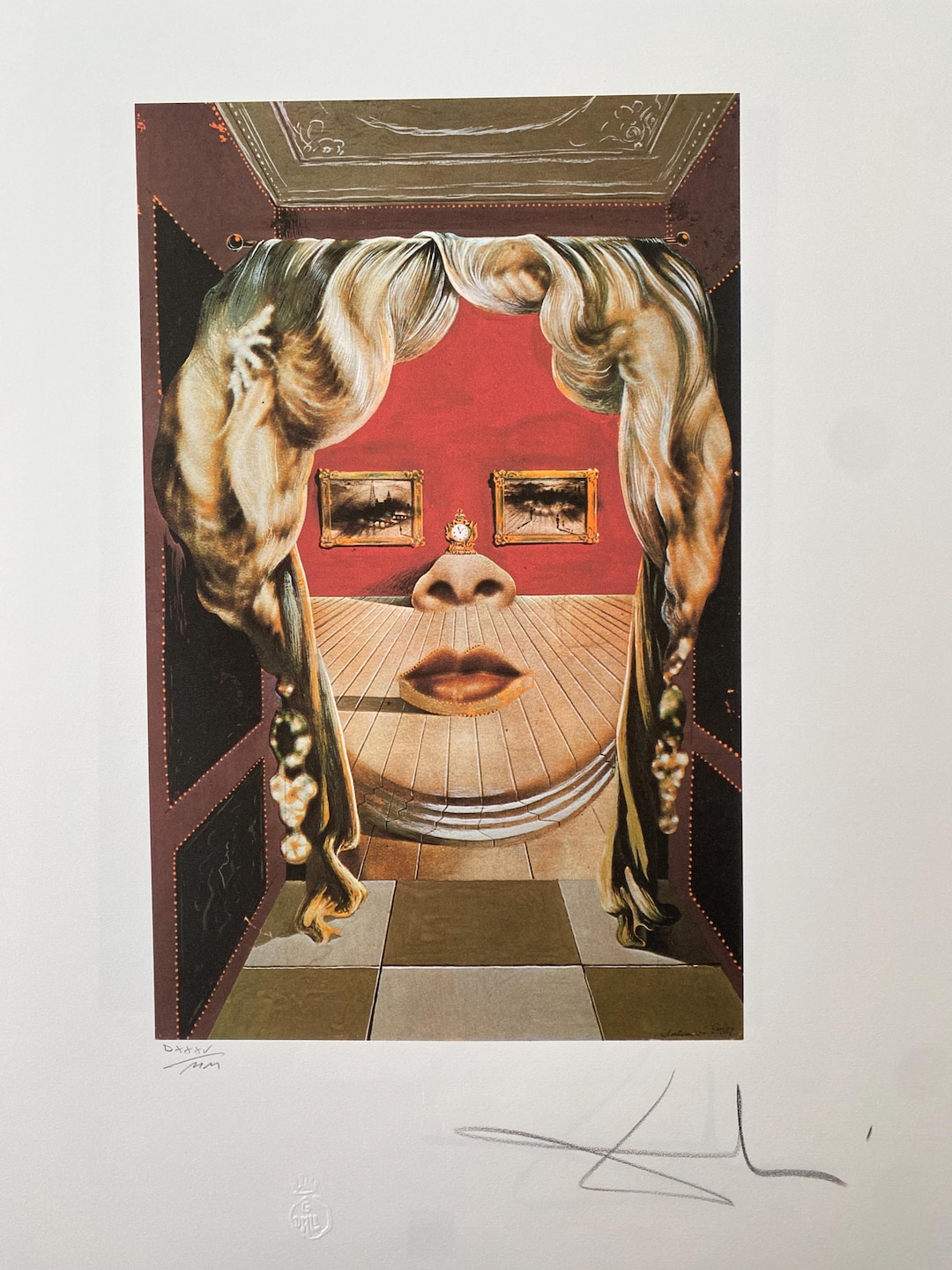 Salvador Dalí "face of Mae West,1935 " Lithograph, , Signed, Top! Wall ...