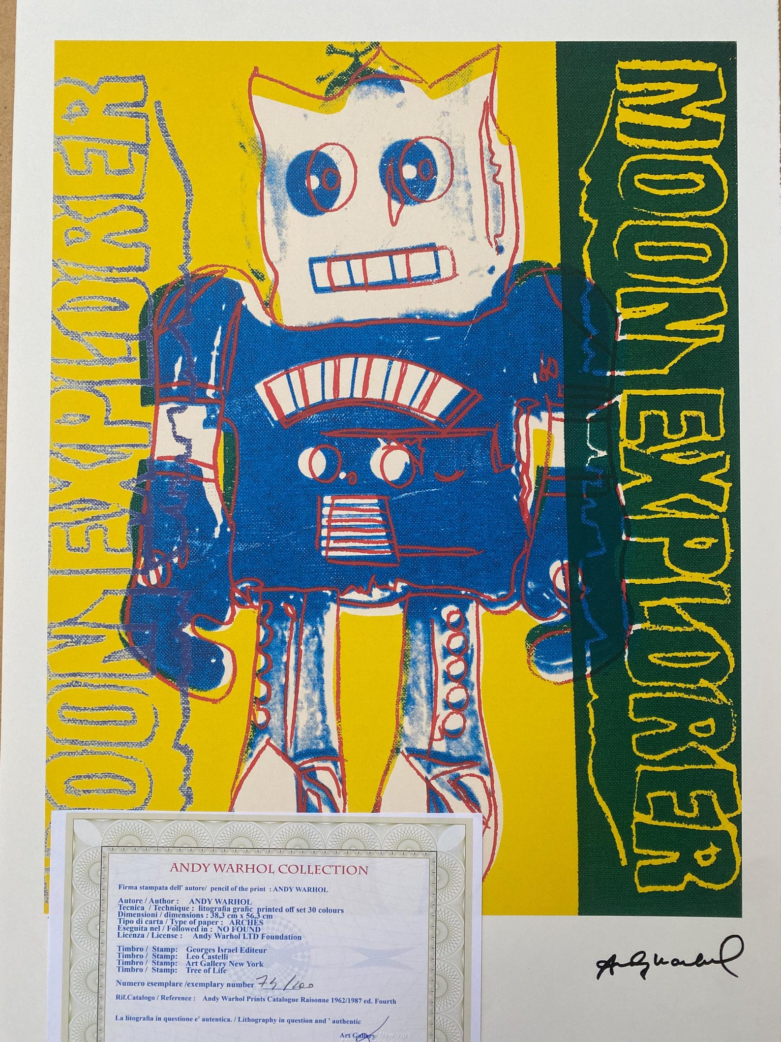 Andy Warhol "moon Explorerrobot " Lithograph, Certificate, Signed, Top ...