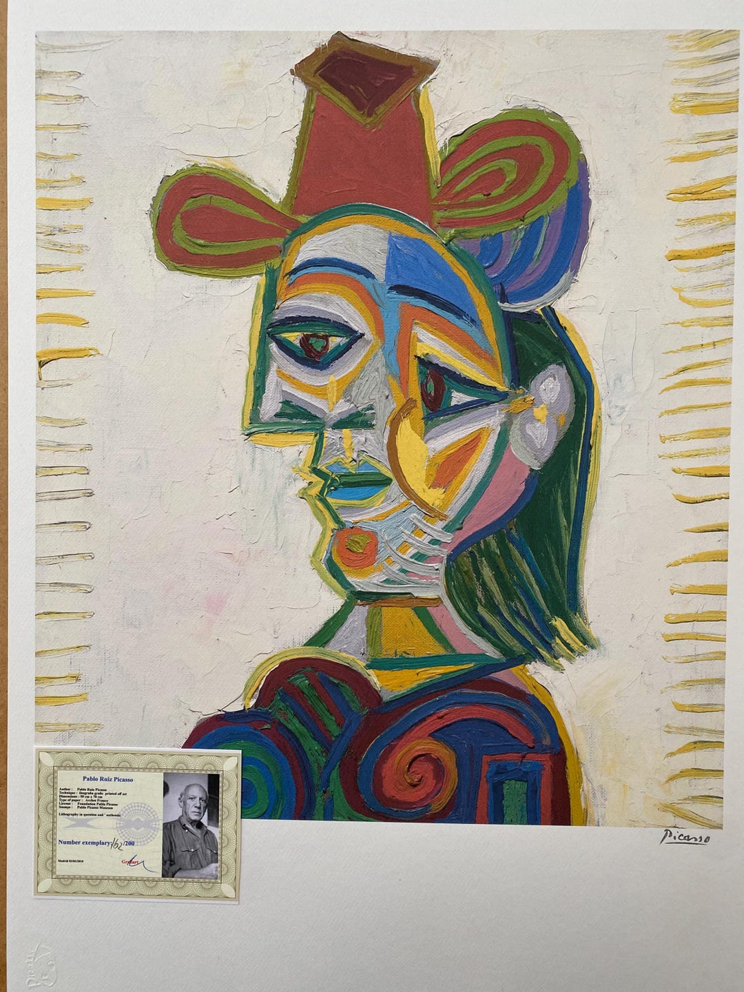 Pablo Picasso bust of Woman dora Maar,1938 Lithograph, Certificate ...