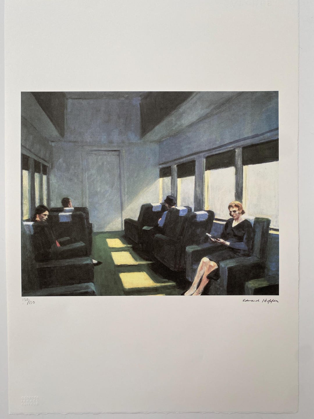 Edward Hopper "chair Car,1965 " Lithograph, Certificate, Signed, Top ...