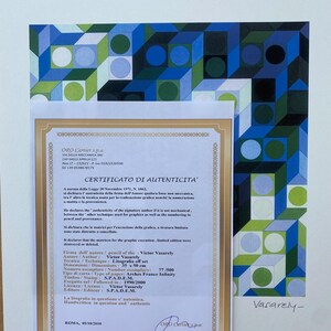 Victor Vasarely "deuton " Lithograph, Certificate, Signed, Top! Wall ...