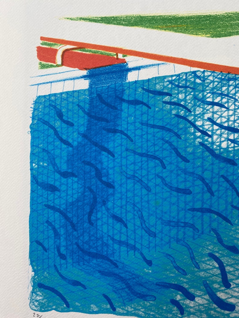 David Hockney paper Pools,1980 Lithograph, Certificate, Signed, Top ...