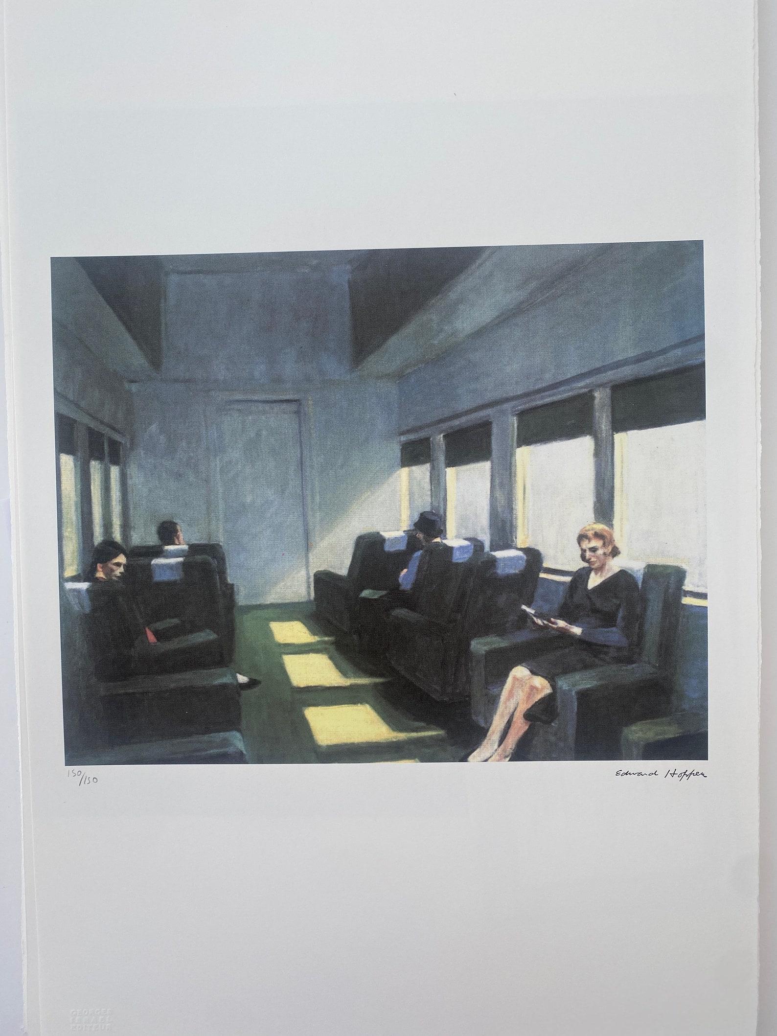 Edward Hopper "chair Car,1965 " Lithograph, Certificate, Signed, Top ...