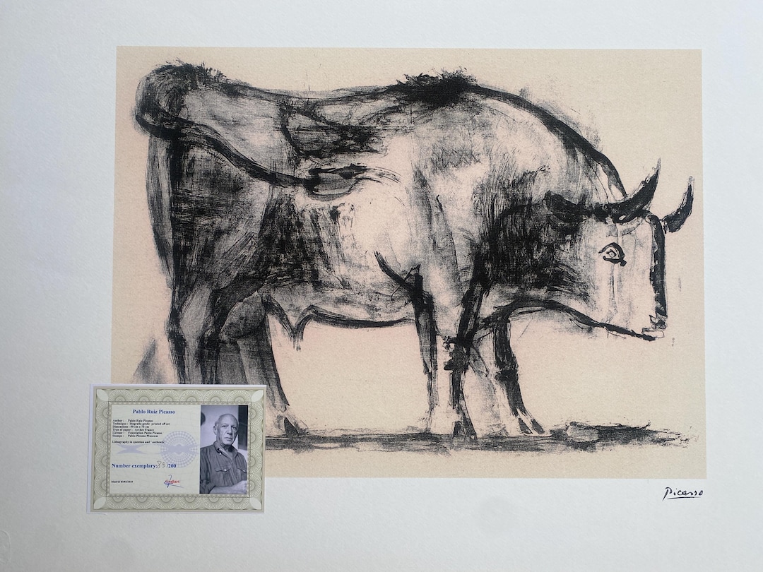 Pablo Picasso "the Bull " Lithograph, Certificate, Signed, Top! Wall ...