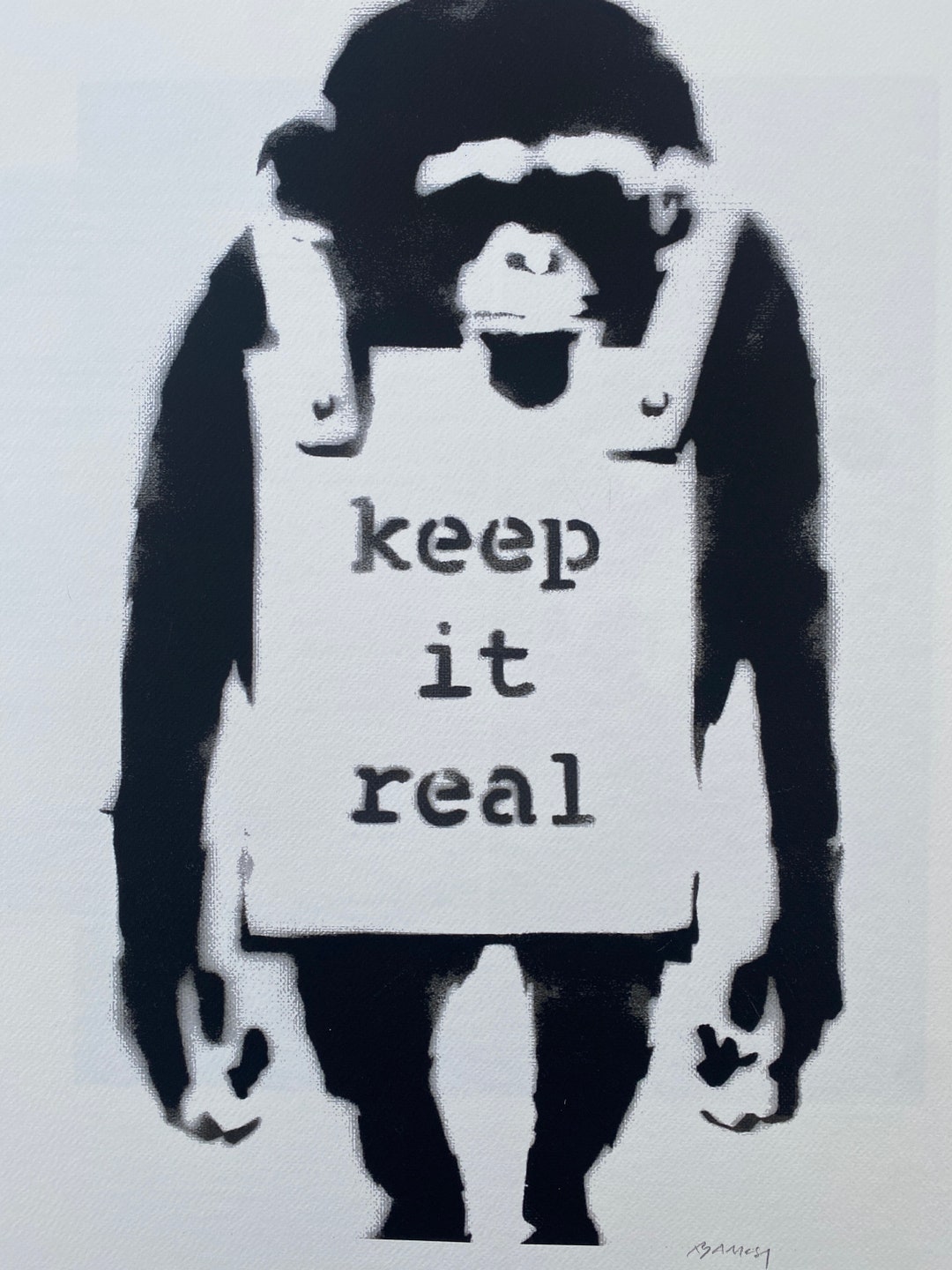Banksy "keep It Real " Lithograph, Certificate, Signed, Top! Wall Art ...