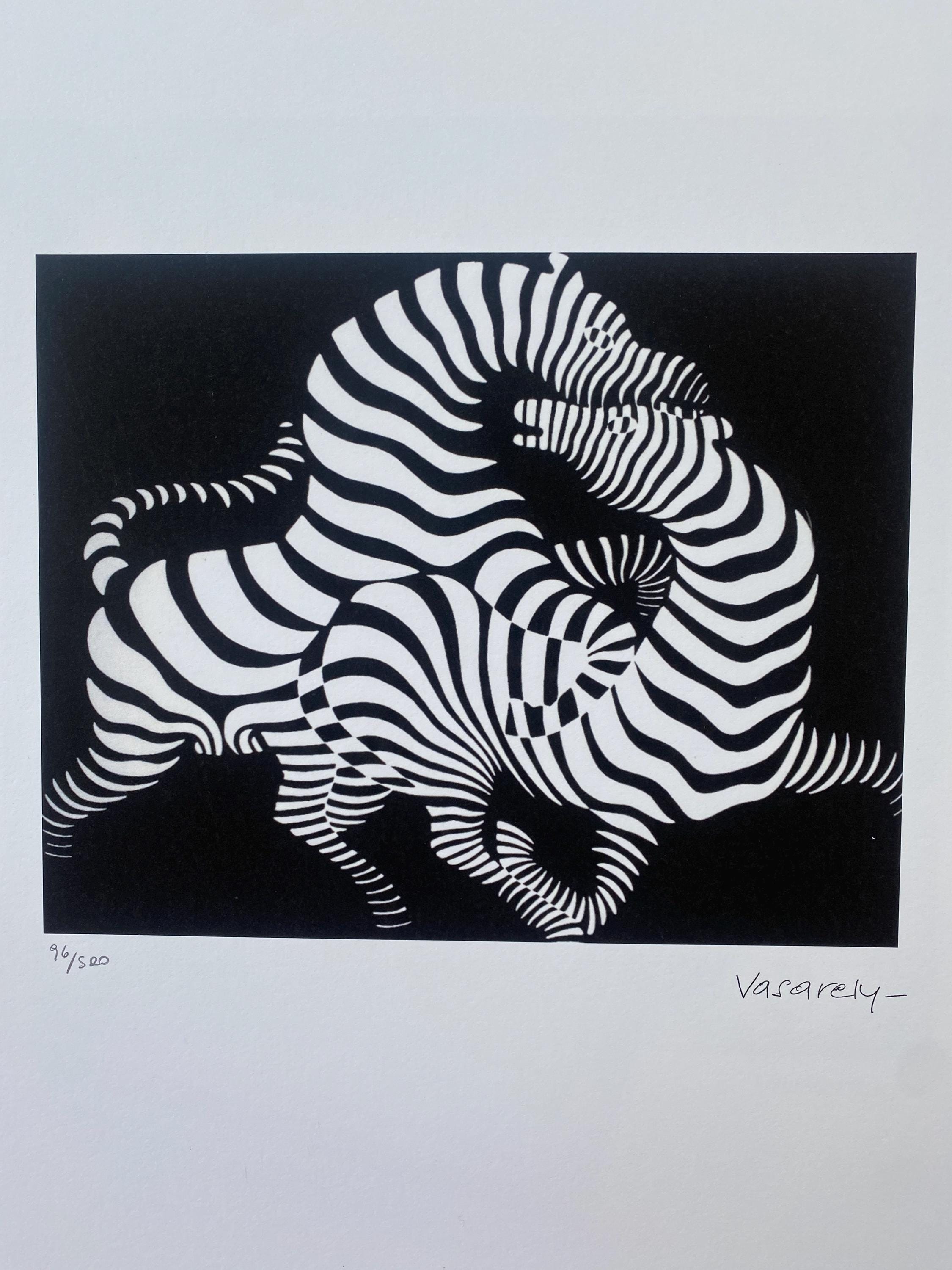 Victor Vasarely " Zebra, 1937 " Lithograph, Certificate, Signed, Top ...