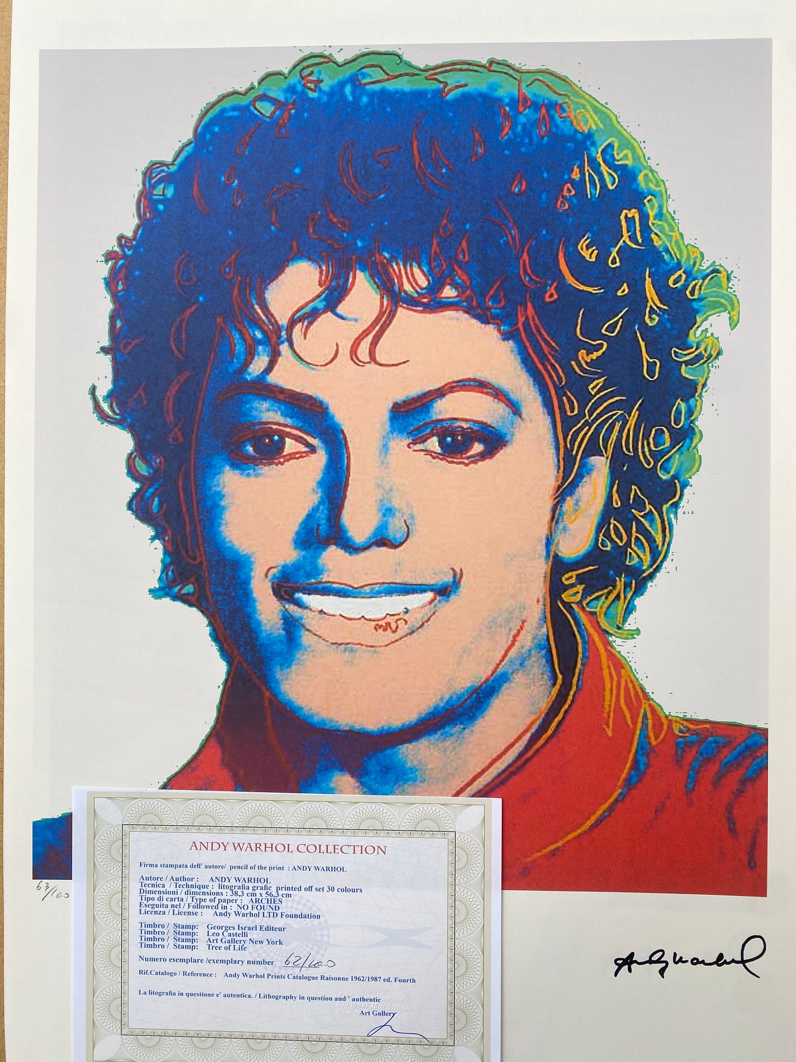 Andy Warhol "michael Jackson " Lithograph, Certificate, Signed, Top ...