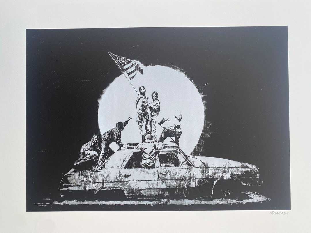 Banksy "flag " Lithograph, Certificate, Signed, Top! Wall Art, Pop Art ...
