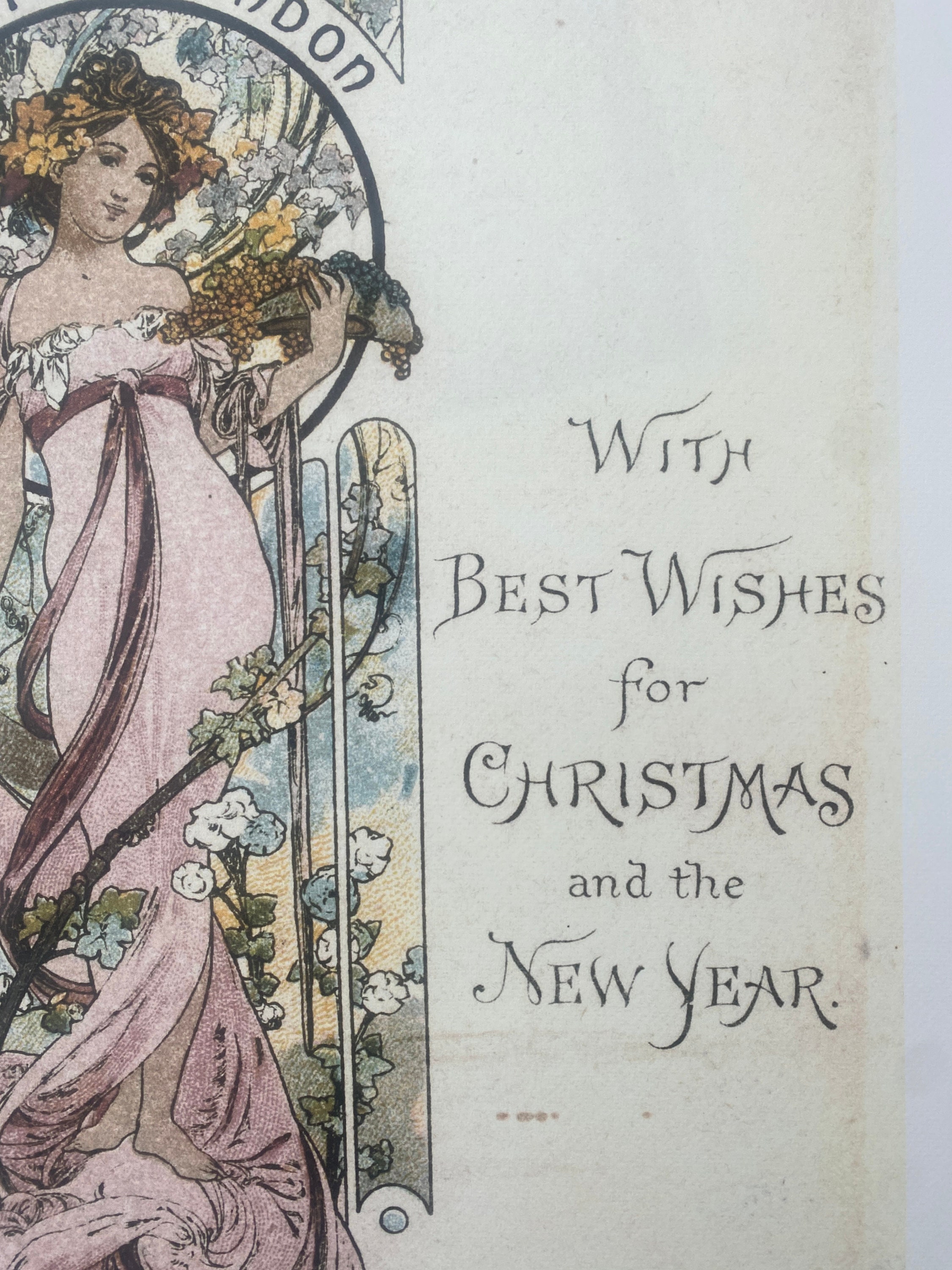 Alfons Mucha "christmas and New Year" Lithograph: Art Nouveau Champagne ...