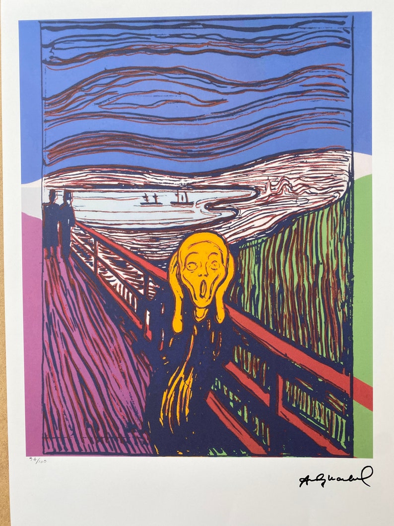 Andy Warhol 'the Scream After Munch' Lithograph: Signed Pop Art Print ...