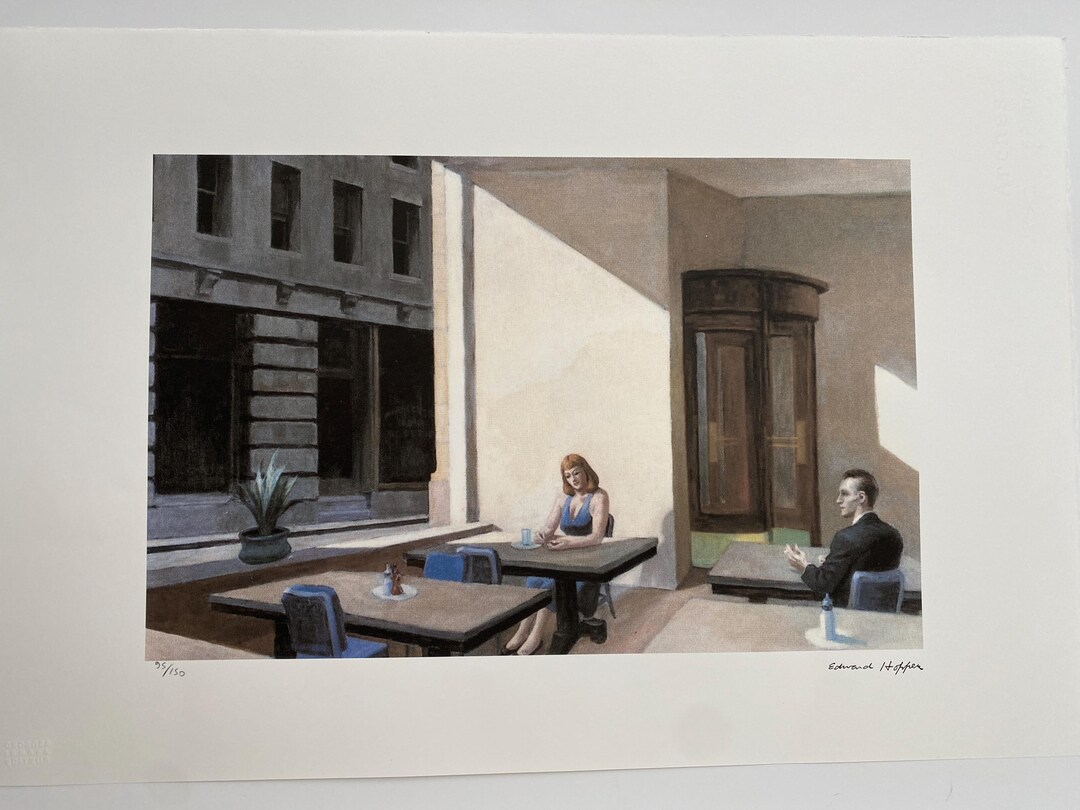 Edward Hopper Sunlight in a Cafeteria Lithograph, Signed & Certified - Etsy