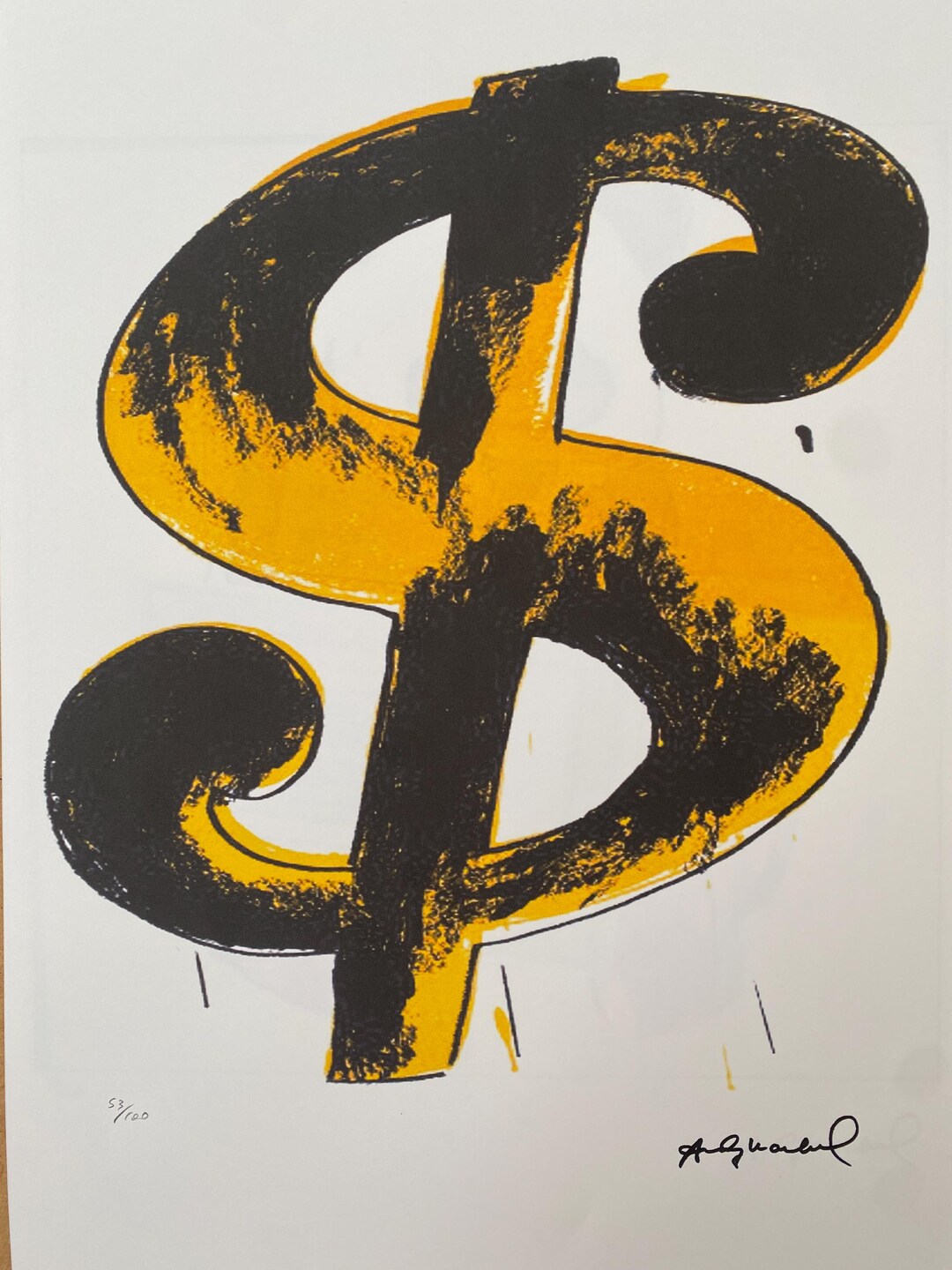 Andy Warhol Leo Castelli "dollar Sign,1982 " Lithograph, Certificate ...