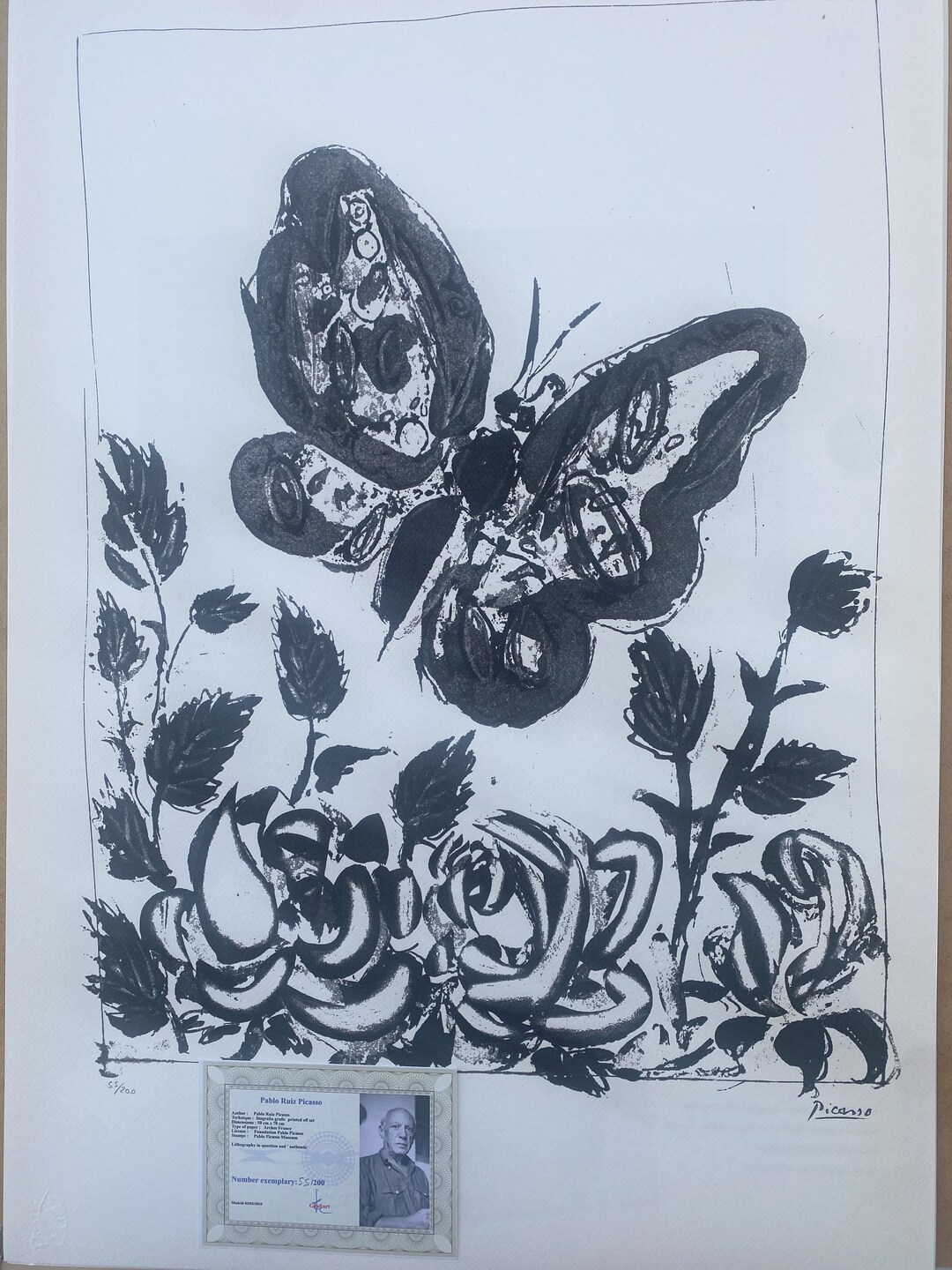 Pablo Picasso le Papillon,1936 Lithograph, Certificate, Signed, Top ...