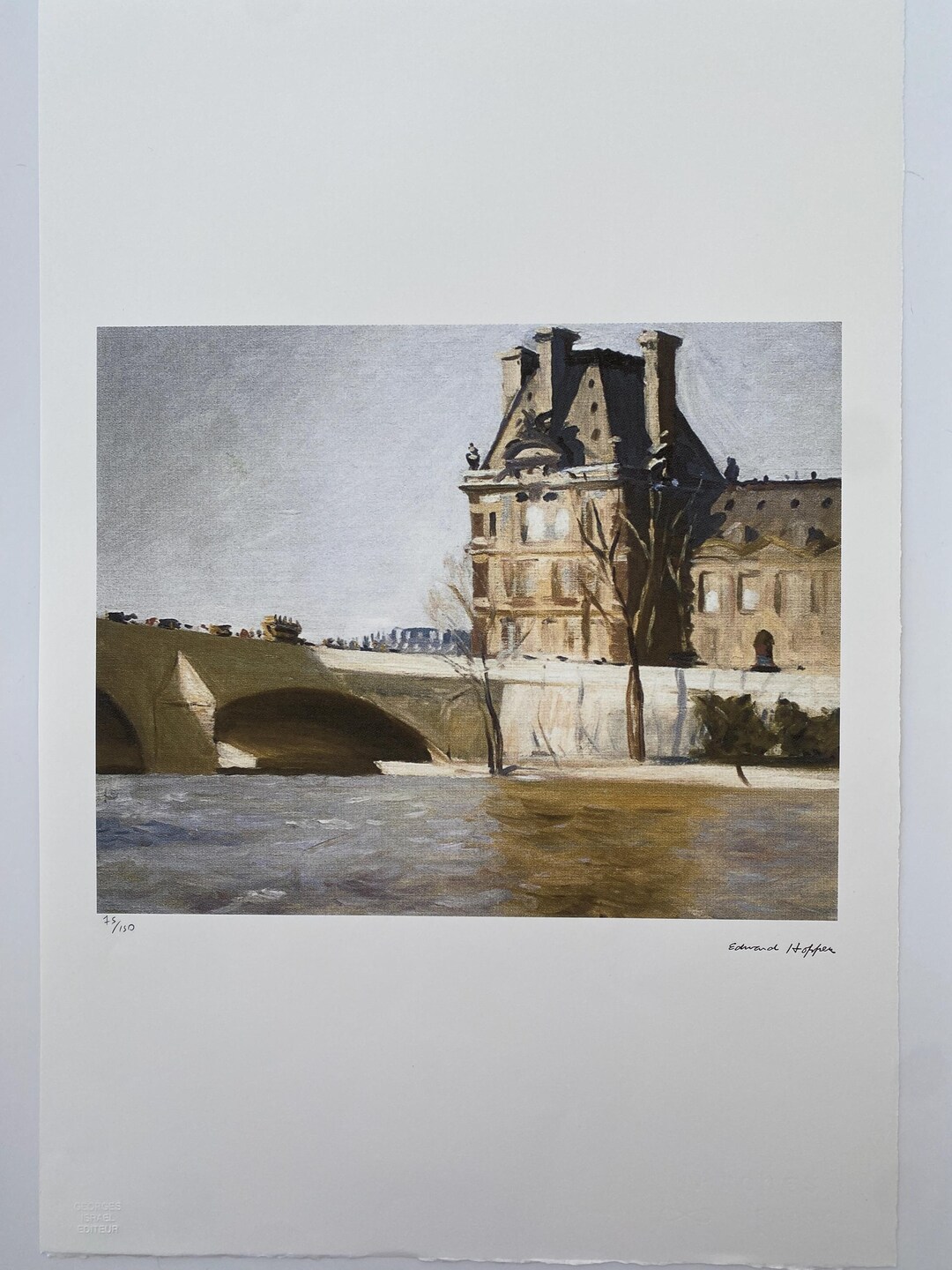 Edward Hopper 'le Pont Royal' Lithograph, Signed, Limited Edition,wall ...