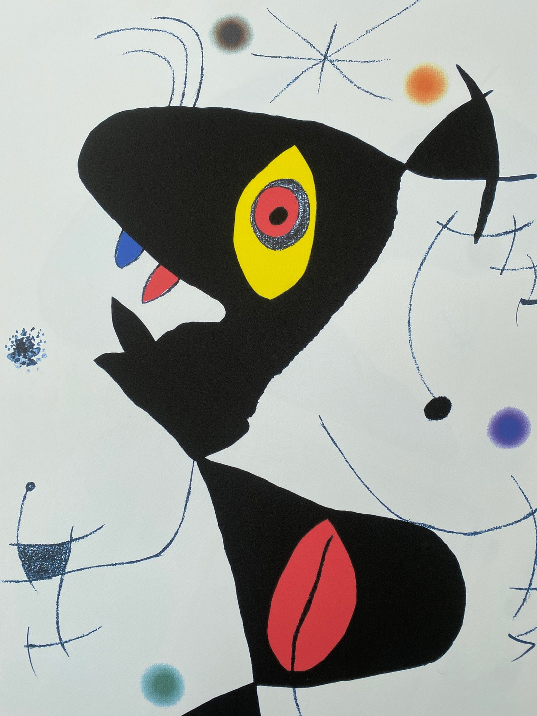 Joan Miro "oda a Joan Miro,1973 " Lithograph, Certificate, Signed, Top ...