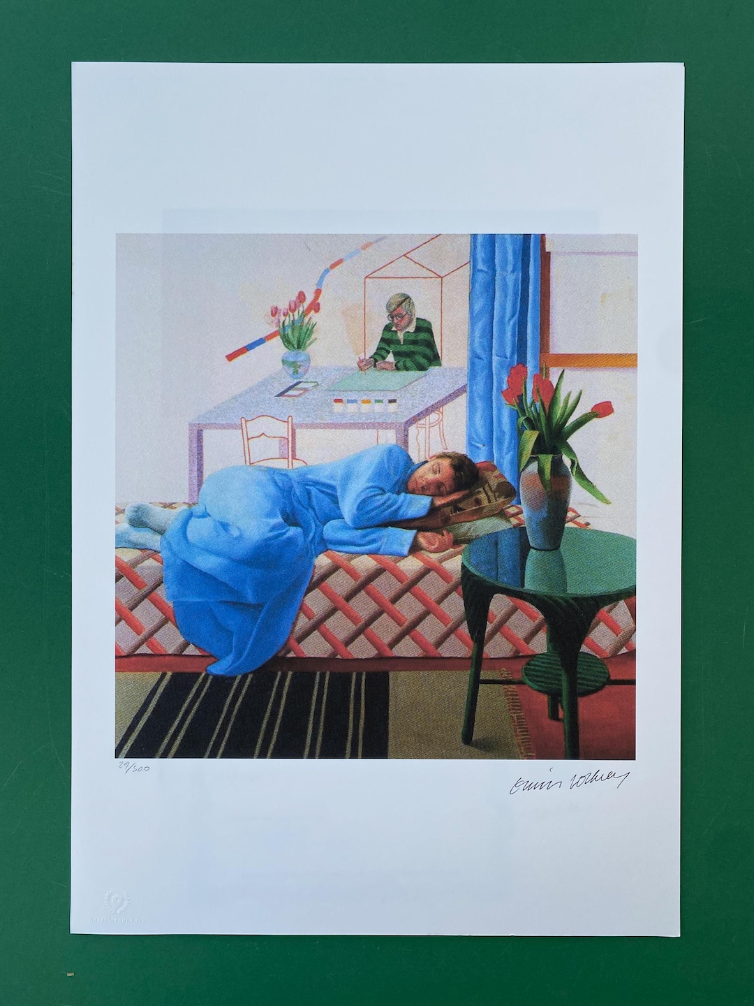 David Hockney "model With Unfinished Self-portrait " Lithograph, Certificate, Signed, Top! Wall ...