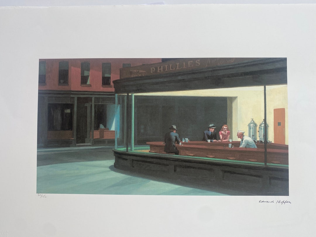 Edward Hopper "nighthawks, the Art Institute of Chicago " Lithograph ...