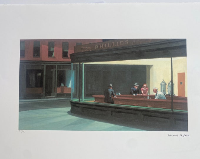 Edward Hopper "nighthawks, the Art Institute of Chicago " Lithograph ...