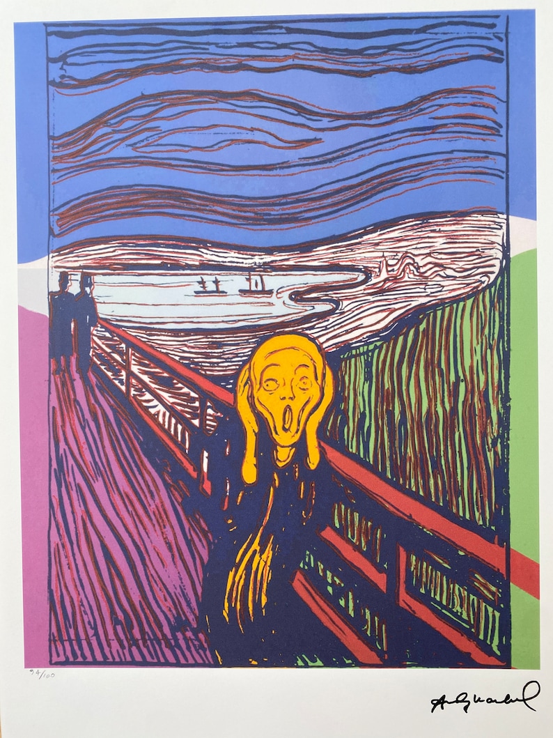 Andy Warhol 'the Scream After Munch' Lithograph: Signed Pop Art Print ...