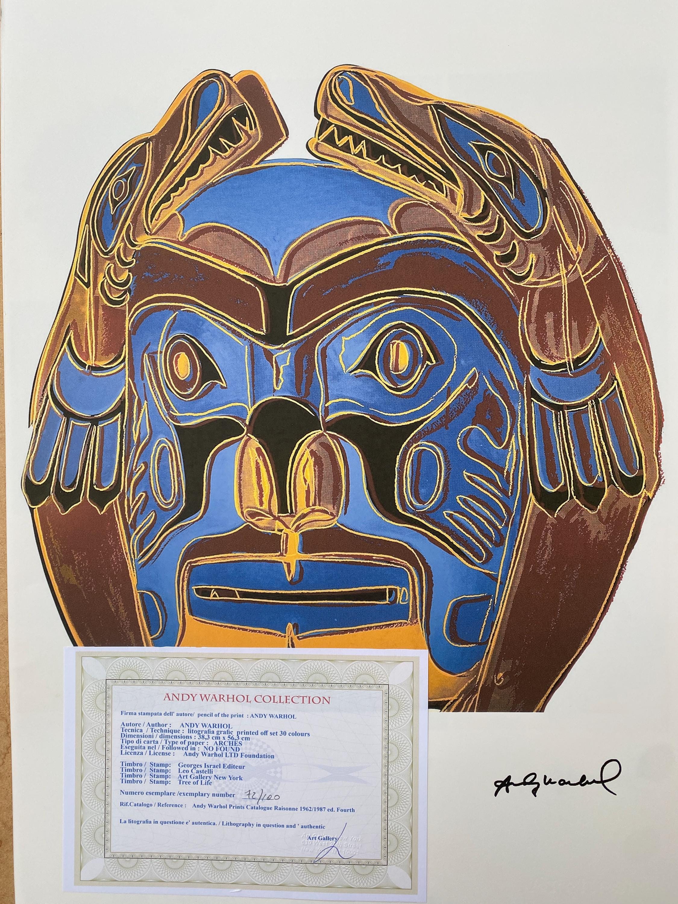 Andy Warhol "northwest Coast Mask" Lithograph: Signed Pop Art Print - Etsy