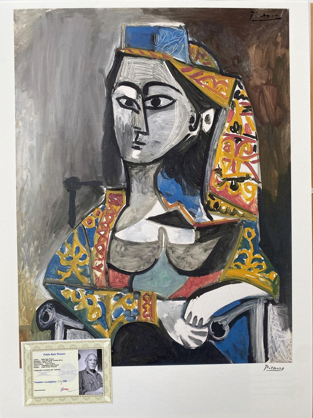 Picasso Lithograph: Woman in Turkish Costume, Signed With Certificate ...