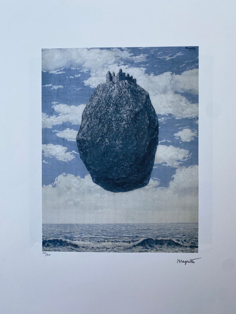 Rene Magritte the Castle of the Pyrenees,1959 Lithograph, Certificate ...