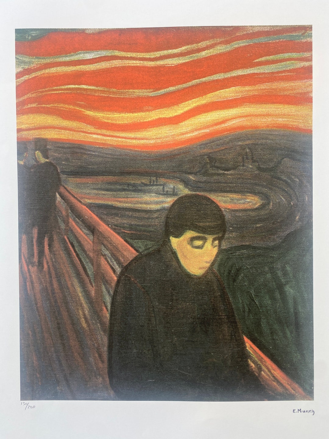 Edvard Munch despair,1894 Lithograph, Certificate, Signed, Top Wall Art ...
