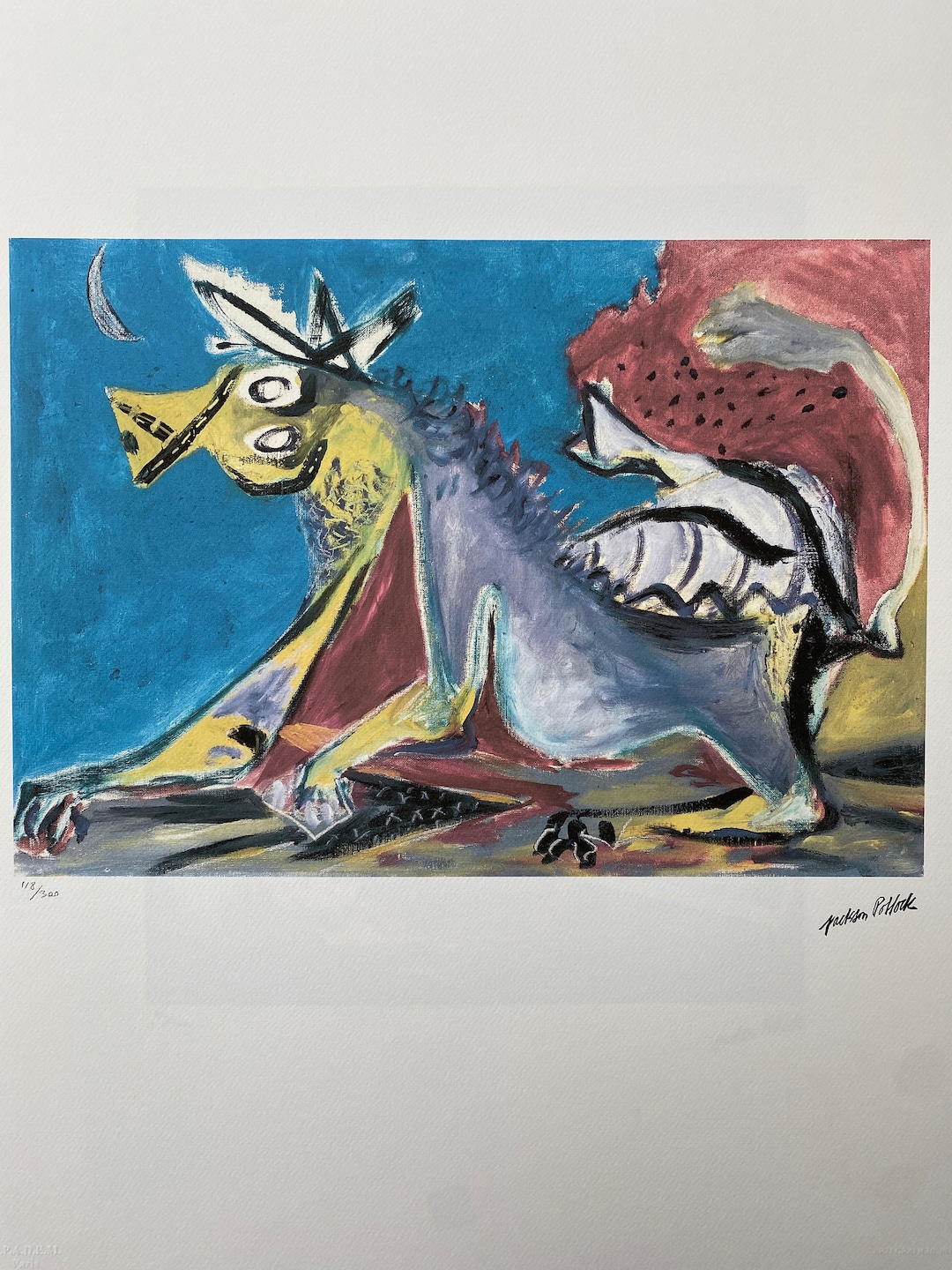Jackson Pollock "horse " Lithograph, Certificate, Signed, Top! Wall Art ...