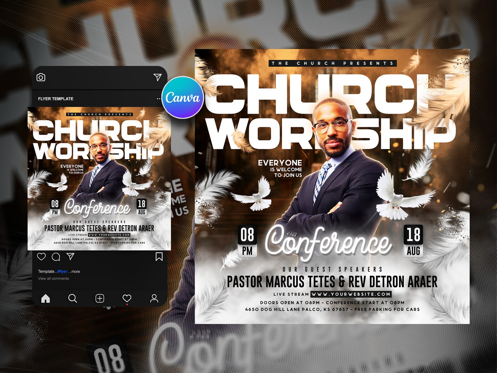 Editable Canva Church Flyer, Church Service Flyer, School Flyer ...