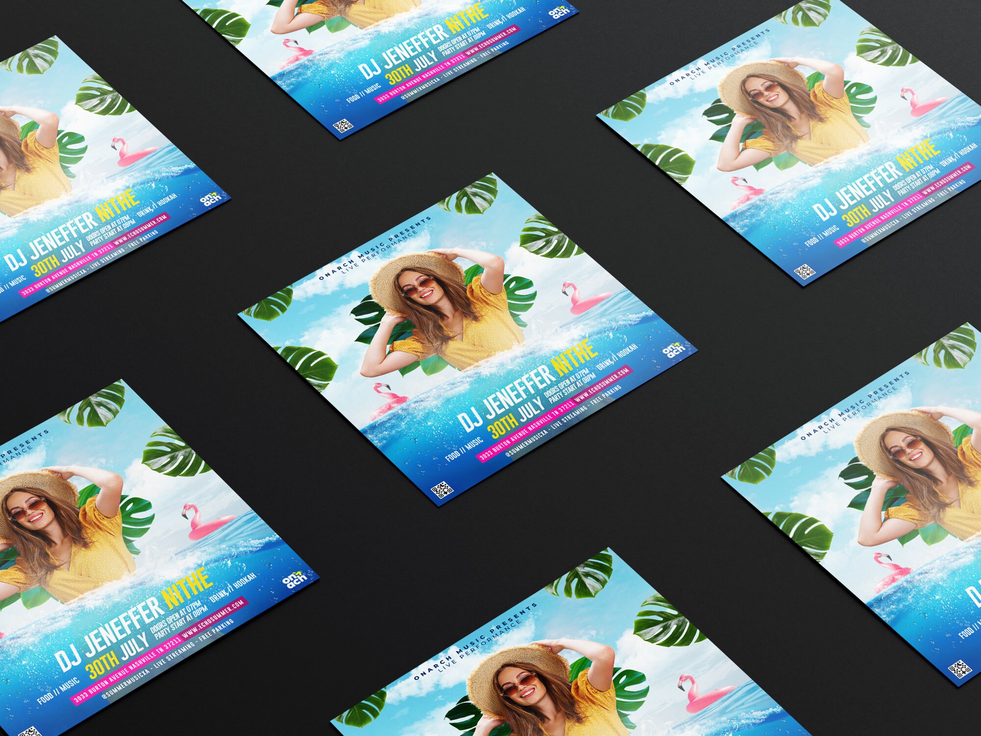 Editable Summer Flyer Template for Canva, DIY Event Flyer, Summer Party ...
