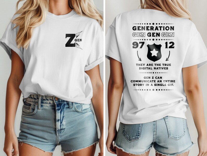 Generation Z T-shirt SVG PNG EPS, Gen Z Svg, Generation Svg, Front ...