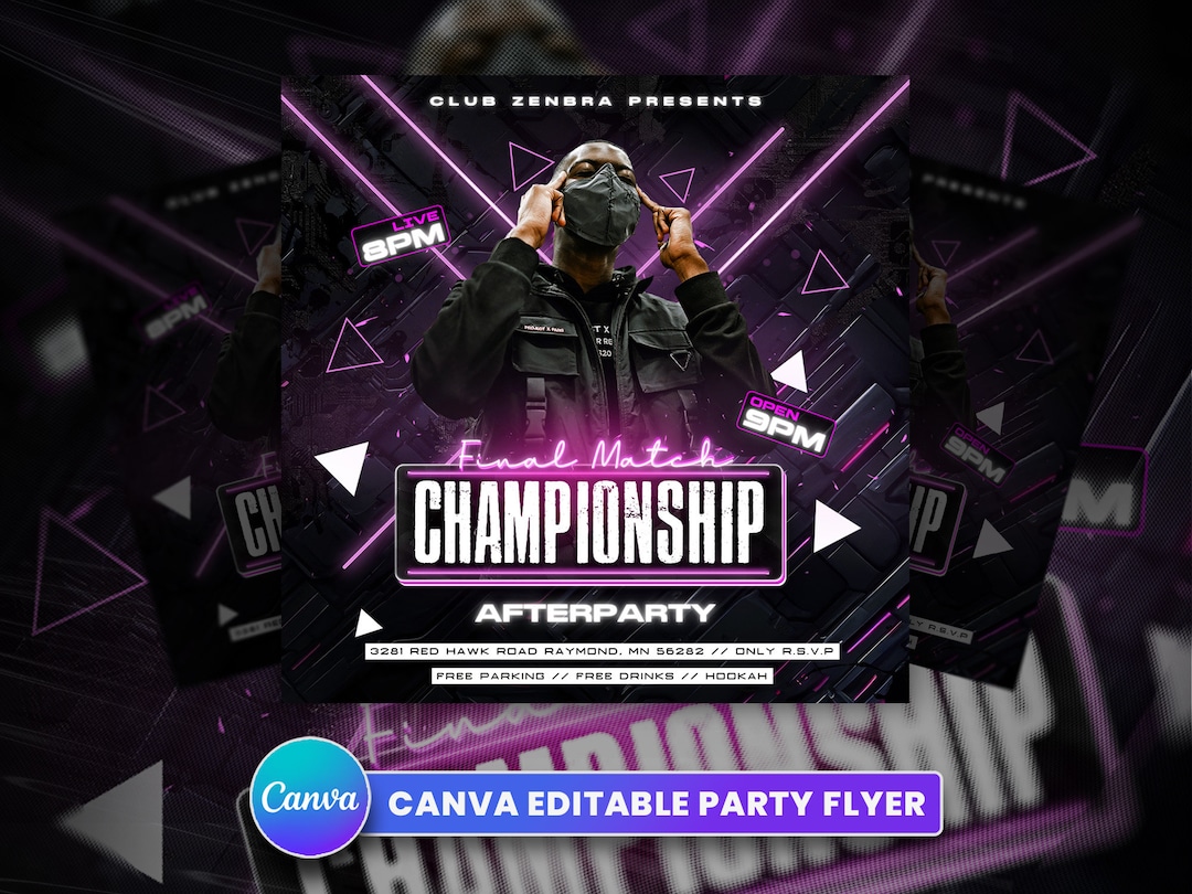 Esports Gaming Party Invitation, Editable Game Day Canva Flyer Template ...