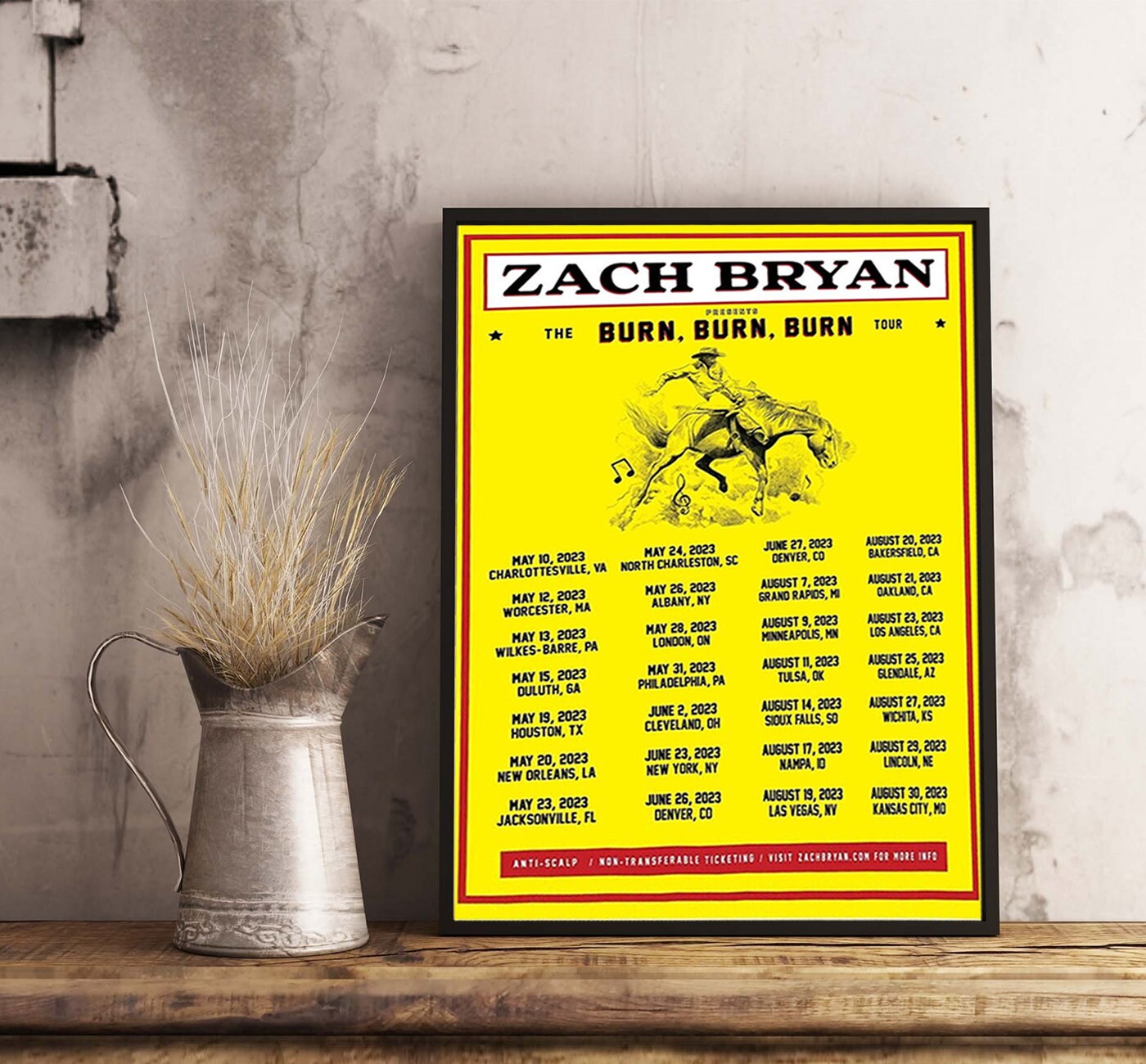 Zach Bryan Burn Tour 2023 Poster, Zach Bryan Poster