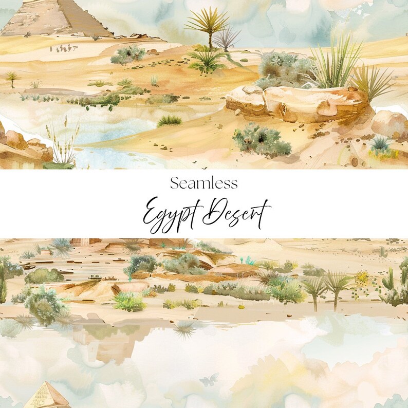 Egypt Desert, Seamless, Pyramids, Nile River, Temples, Ancient ...