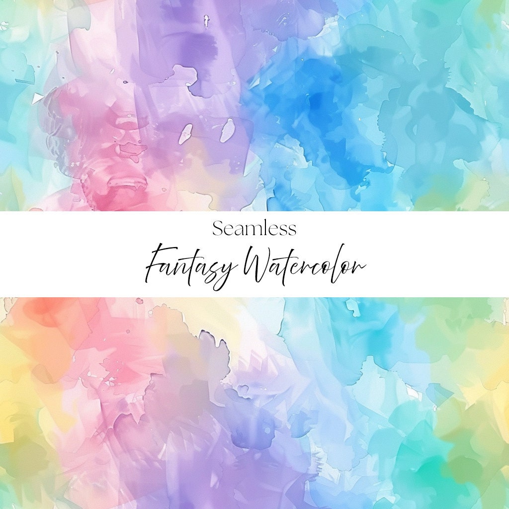 Fantasy Watercolor Background Digital Paper Seamless, Gradient, Pastel ...