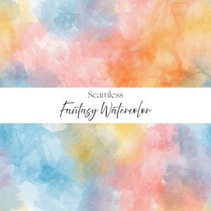 Fantasy Watercolor Background Digital Paper Seamless, Gradient, Pastel ...