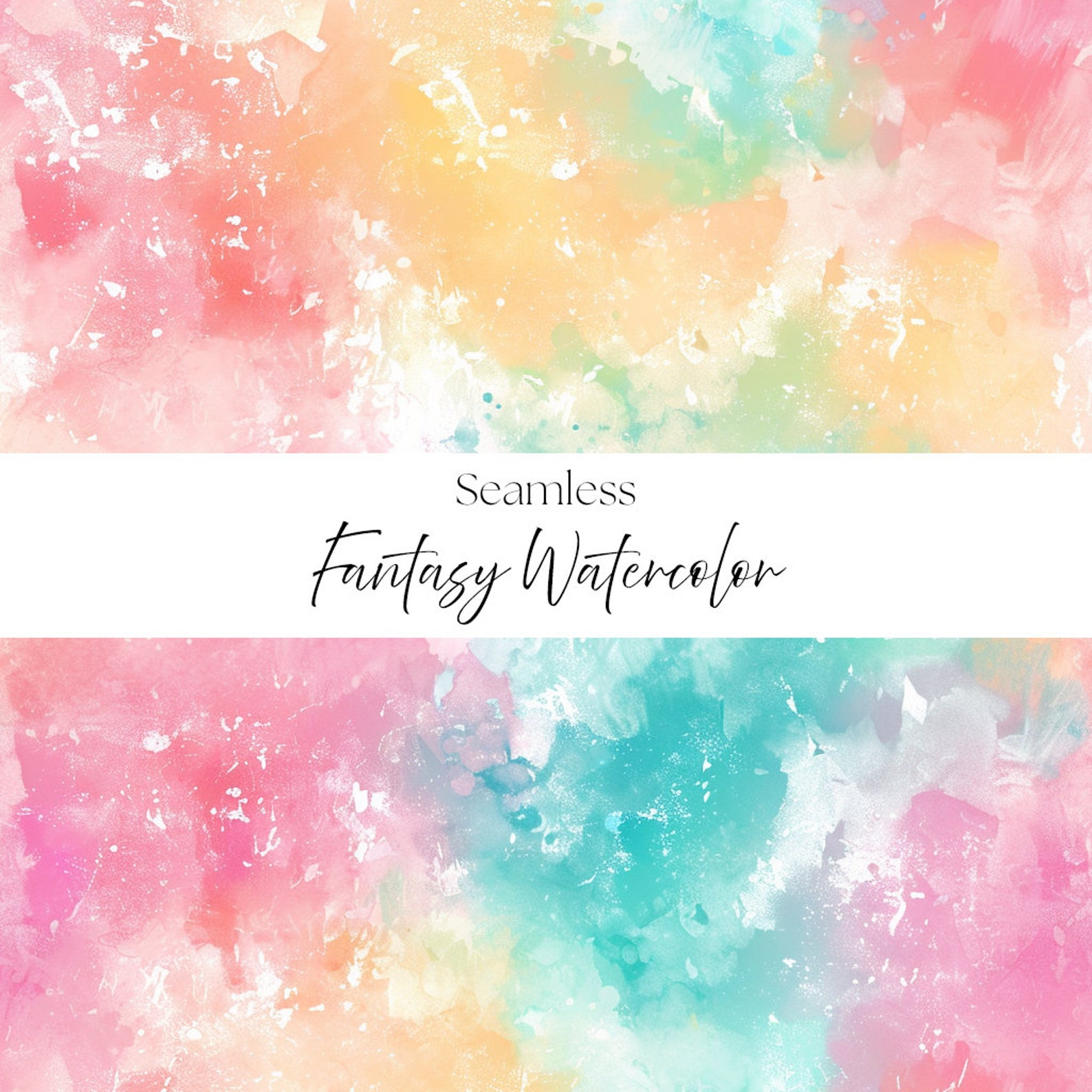 Fantasy Watercolor Background Digital Paper Seamless, Gradient, Pastel ...