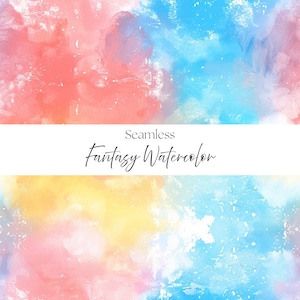 Fantasy Watercolor Background Digital Paper Seamless, Gradient, Pastel ...