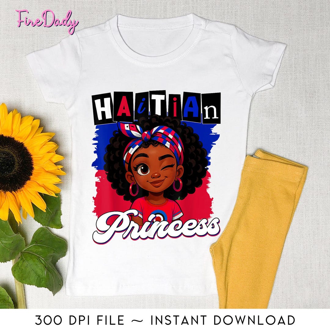 Haitian Princess Ayiti Pride Haiti Flag Day Png, Girls Gifts Png, Happy ...