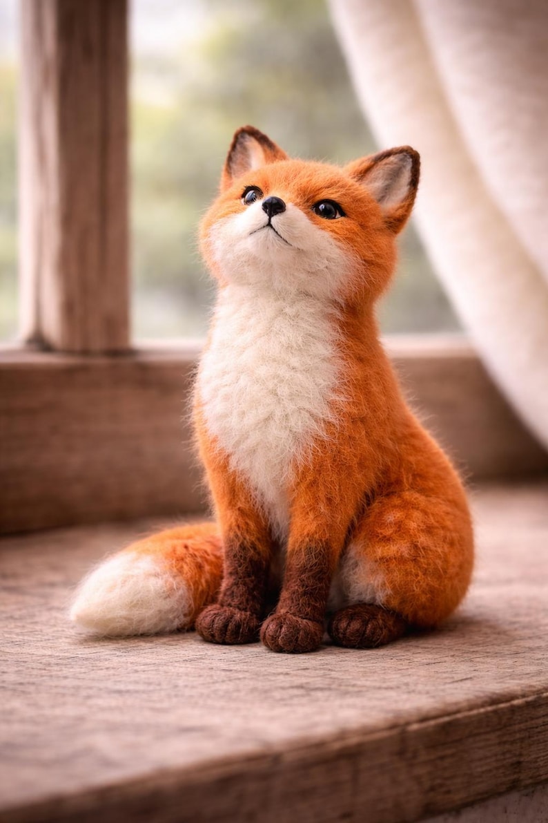 Needle Felted Fox and Girl Fairy Tale Figurine, Woodland Animal ...