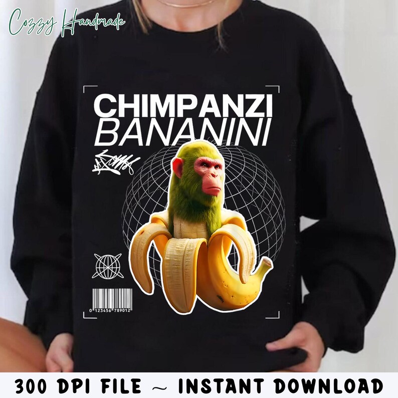 Chimpanzi Bananini Fun Character Art Png, Italian Brainrot Png, Italian ...