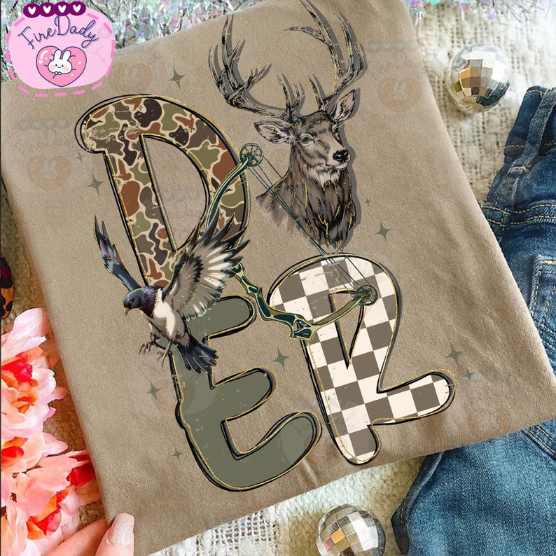 Deer Camo Hunting Season Png, Preppy Camo Deer Png, Distressed Hunter ...