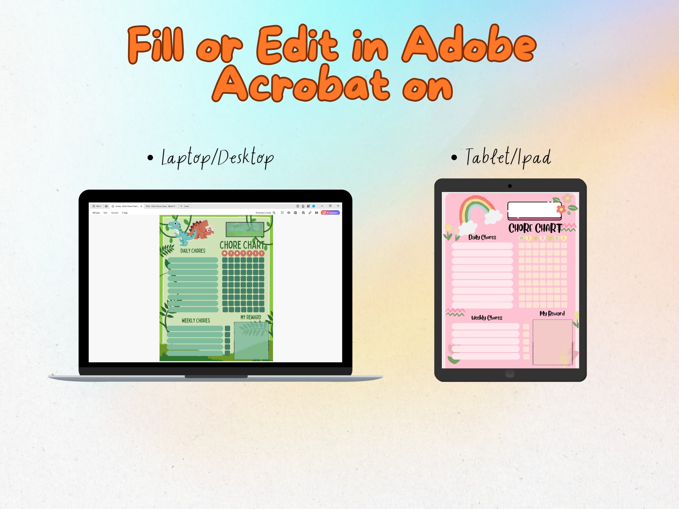 Kids Chore Chart PDF | Interactive Daily Tasks Checklist |children ...