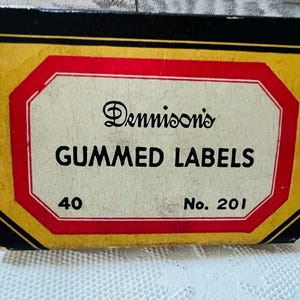 Dennison Labels No 201 Full Box of 40 Red Border for Junk Journals ...