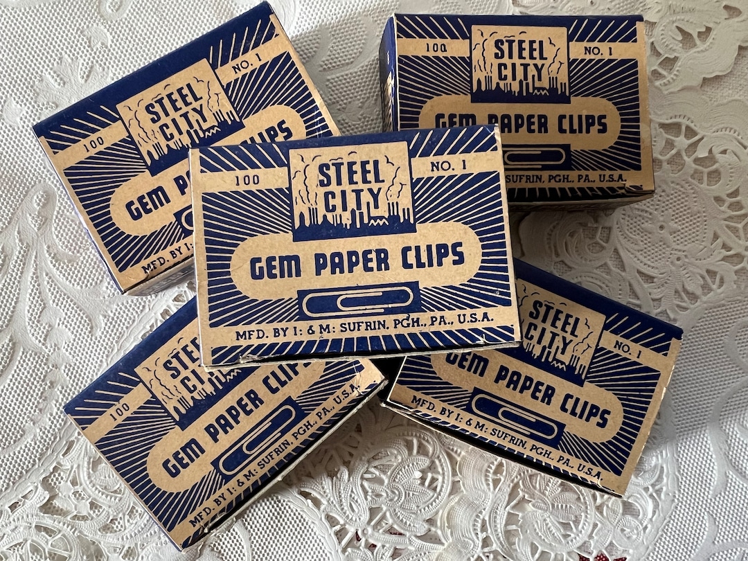 Vintage Gem Paper Clips Steel City, Pittsburgh Pennsylvania, 100 Count ...