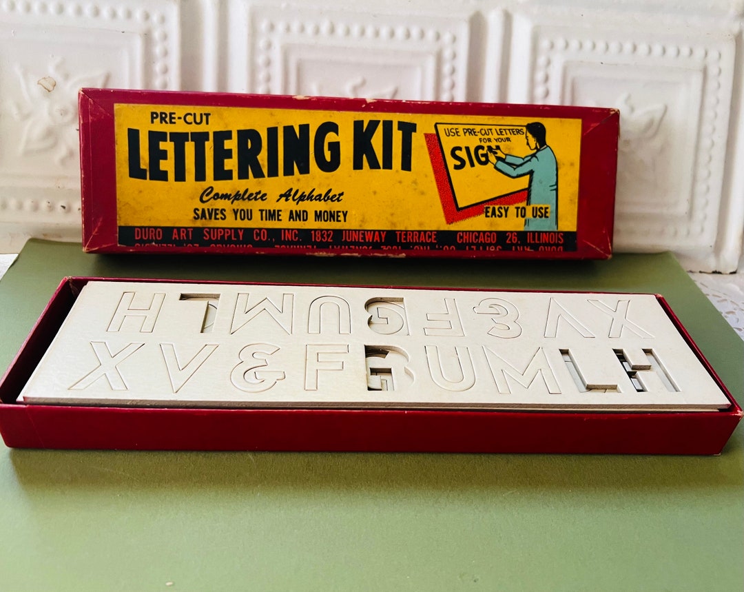 Vintage Lettering Kit Pre-cut Alphabet Duro Art Supply Sign Poster ...