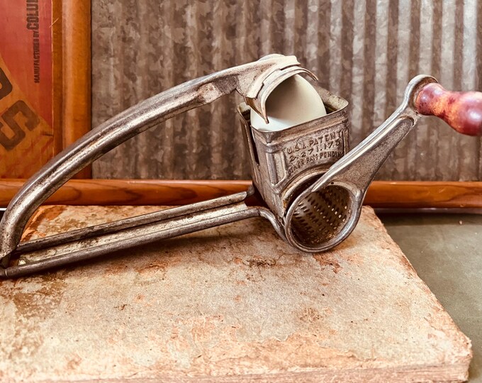 Vintage Cheese Grater Mouli, Made in France, Red Wood Handle, Rustic ...