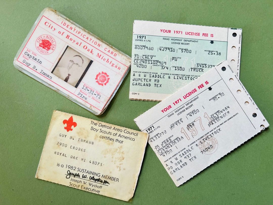 Vintage Identification Card Fire Captain Scout Exec Boy - Etsy